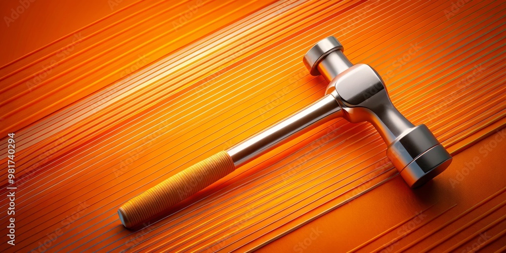 A slide hammer set against a vibrant orange backdrop with dynamic ...