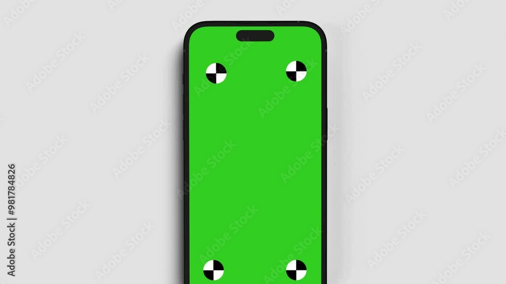 3d smartphone black - green screen with marks for tracking - Luma matte ...