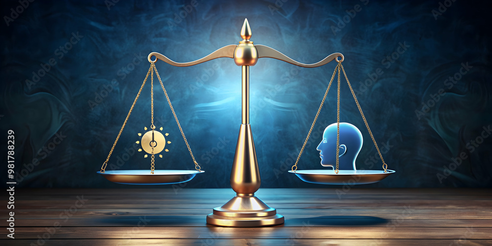 of scales and symbols representing IQ and EQ, IQ, EQ, intelligence ...