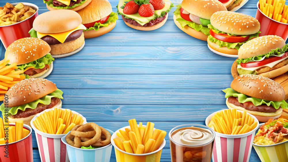 Fast food restaurant menu stickers pack , fast food, restaurant, menu ...