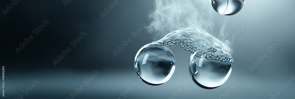Water Droplets Condensing Into Steam, showcasing the transition from ...