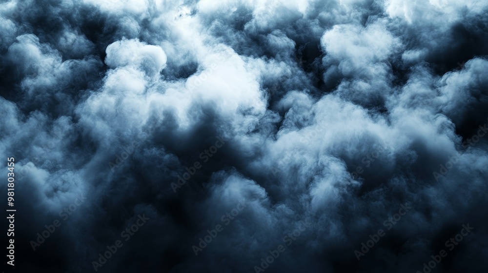 A dense fog swirls and billows like a vast white sea, creating a ...