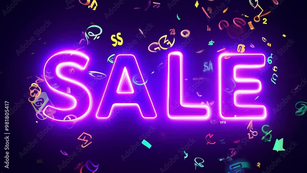 dynamic showcases a bright "SALE" sign in vibrant purple against a ...