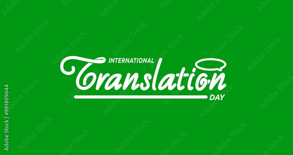 International Translation Day Lettering Text Animation. Typography and ...