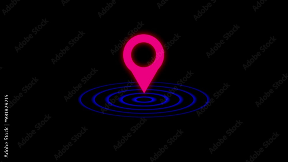 Location indicator and location icon animation. Pin symbol Indicates ...