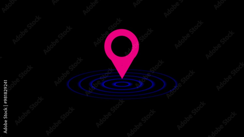 Location indicator and location icon animation. Pin symbol Indicates ...