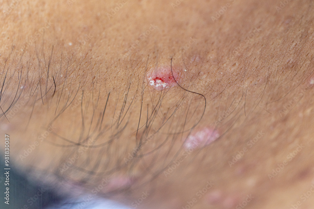 Scalp fungal infection that causes skin disease at the head, skin on ...