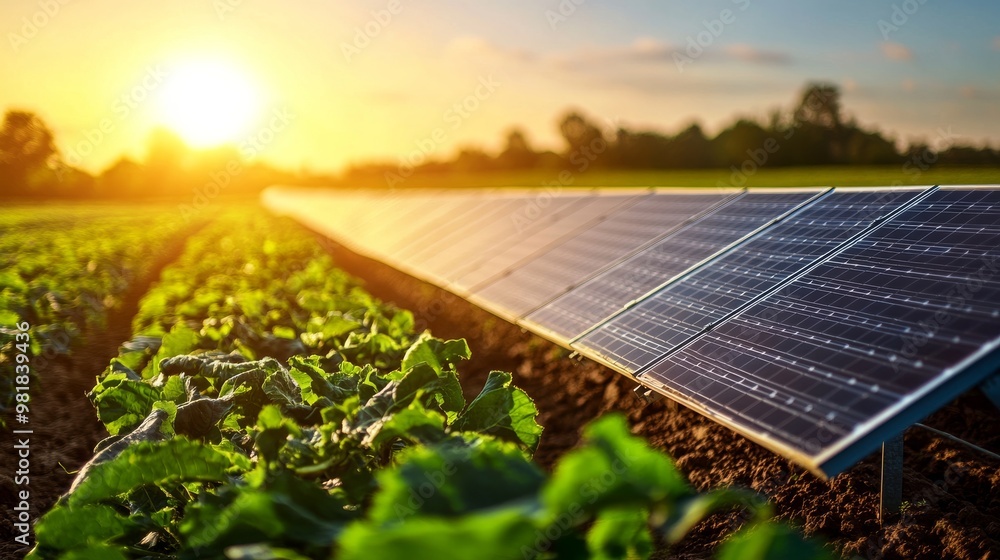 27. Solar panels of an agrivoltaic canopy glistening in the sun ...