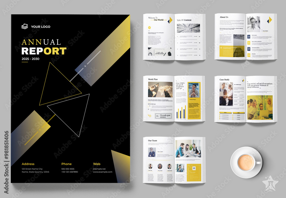 Annual Report Stock Template | Adobe Stock