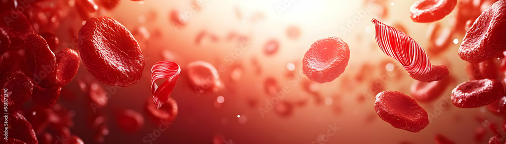 Red Blood Cell Frame Concept - Vector Illustration of a Border Composed ...