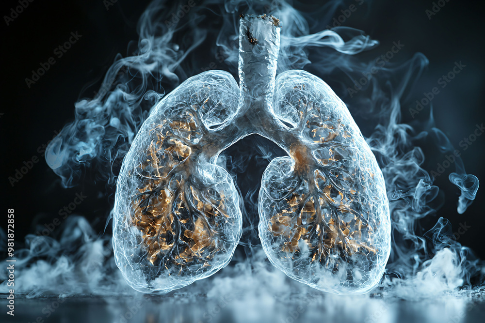 Abstract lungs formed from cigarette smoke create striking visual ...