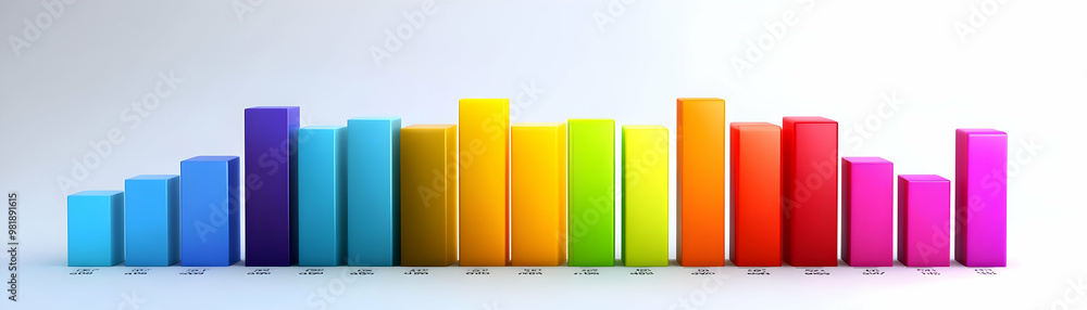 3D Vector Illustration of Color-Coded Bar Graph Depicting Increasing ...
