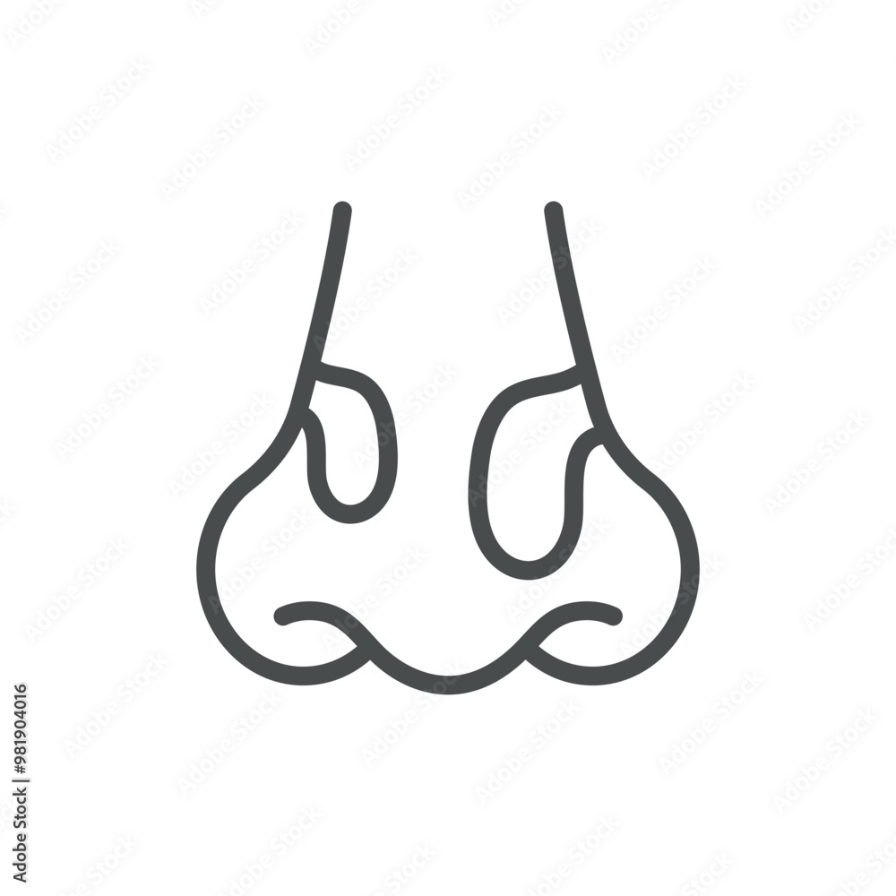 Vetor de Enlarged Turbinates Hypertrophy Icon. Thin Line Illustration ...