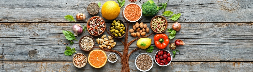 Balanced Diet Tree Infographic: Visual Guide to Healthy Eating with ...