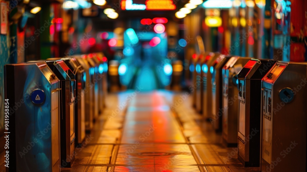 Station Entrance Gate: Turnstiles or gates that passengers must pass ...