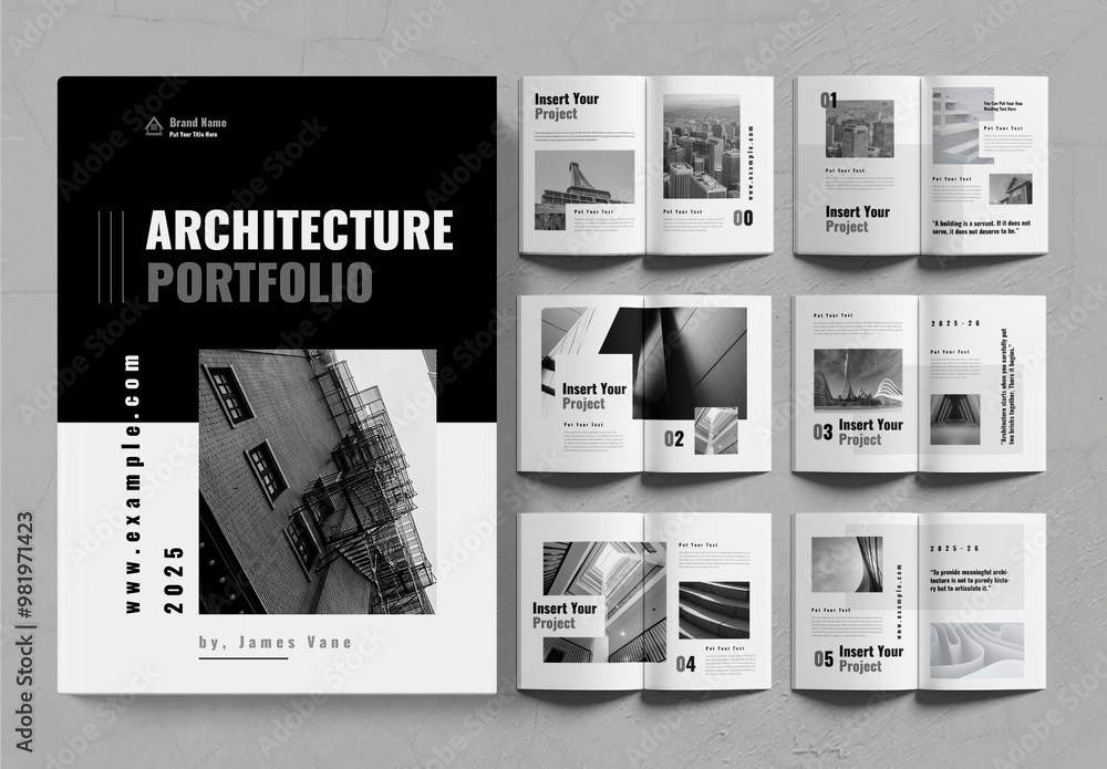Architecture Portfolio Layout Stock Template | Adobe Stock
