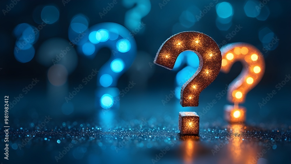 digital 3d question mark with binary code, ai in question answering ...