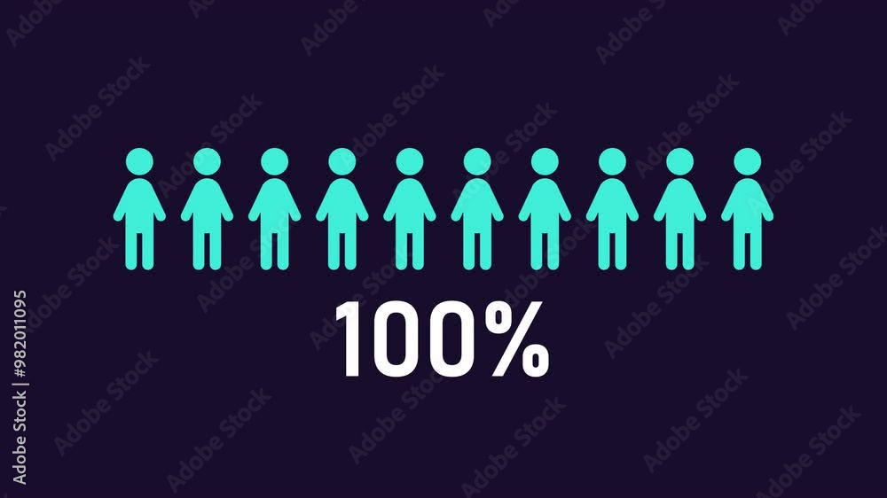 Population infographic animation. Demographic animated element. People ...
