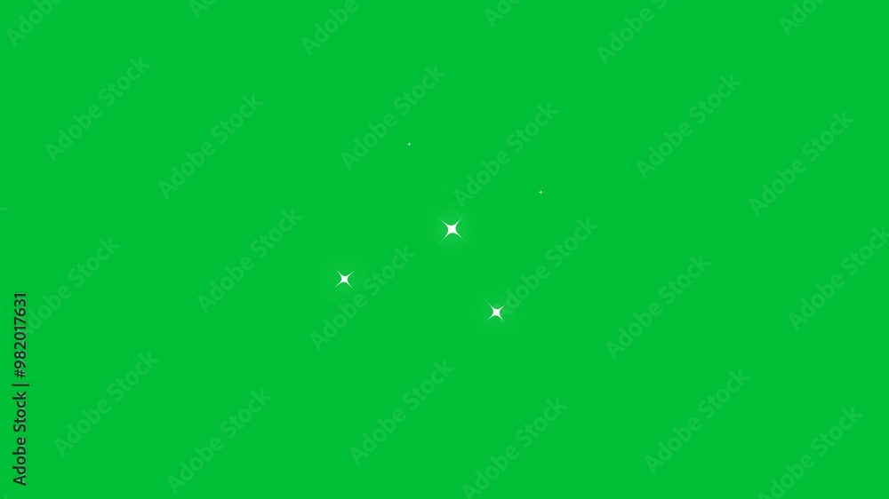 Glowing stars sparkle on transparent background. 4K Chroma key ...