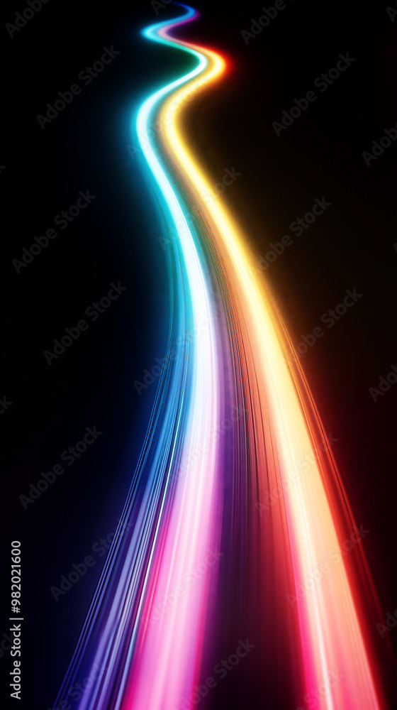 A color light effect that comes out from the top down, a line light, a ...