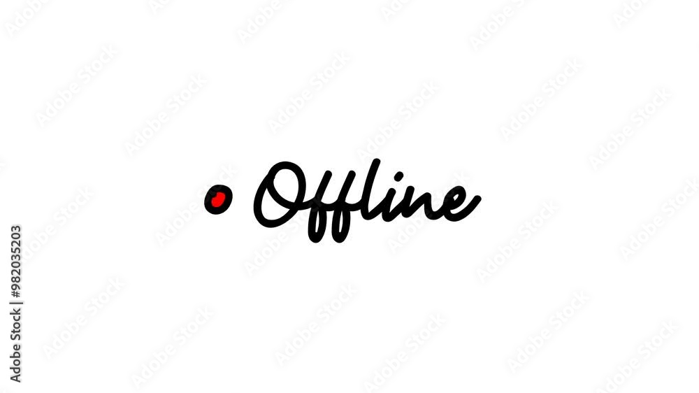 User status animations. Red dot and offline appearing. Alpha channel ...