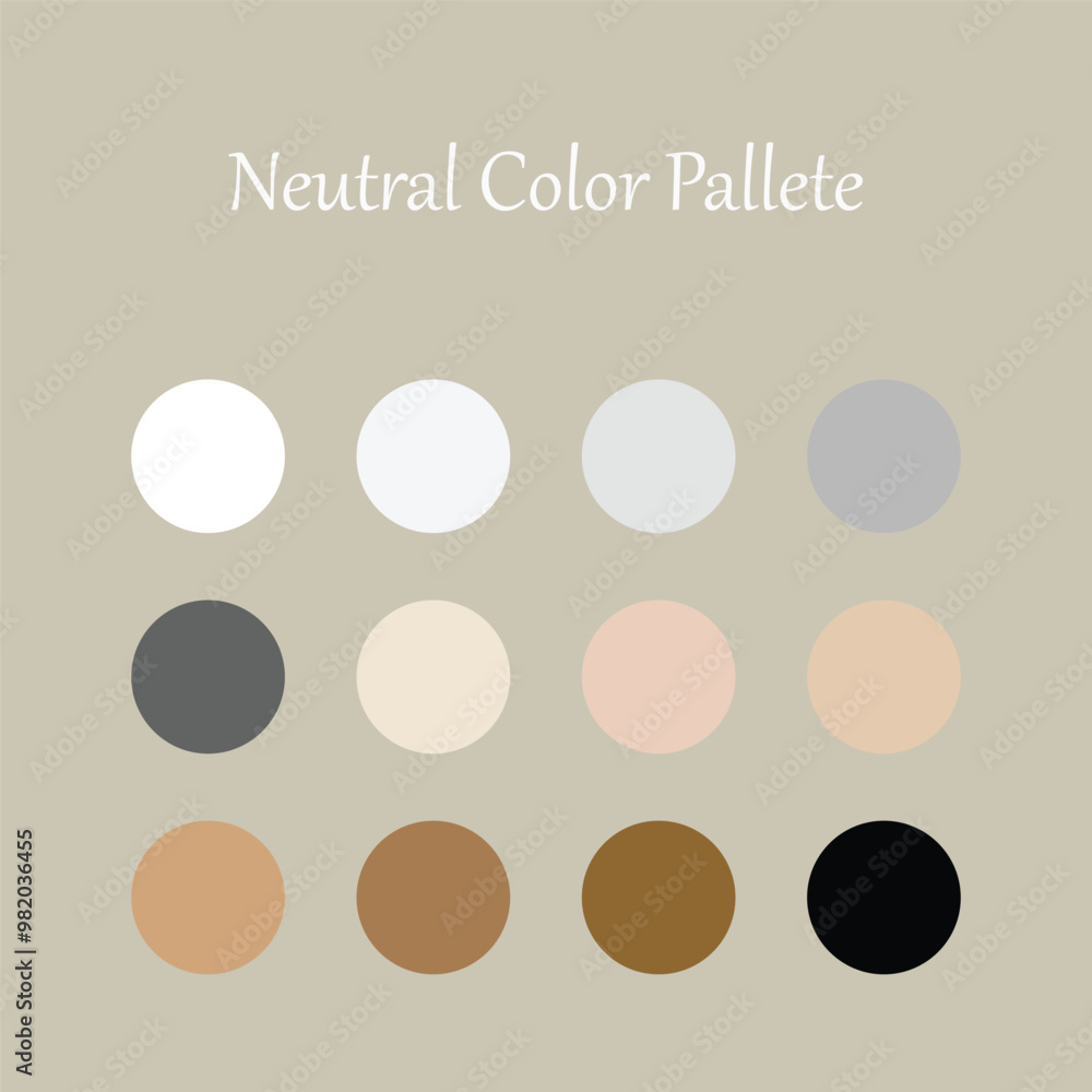 Set of Neutral Color Palette. Color swatch for fashion, home, interiors ...