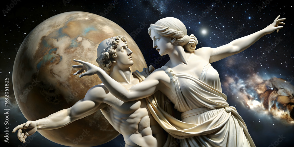 Sculpture depicting the myth of Proserpina being abducted by Pluto ...