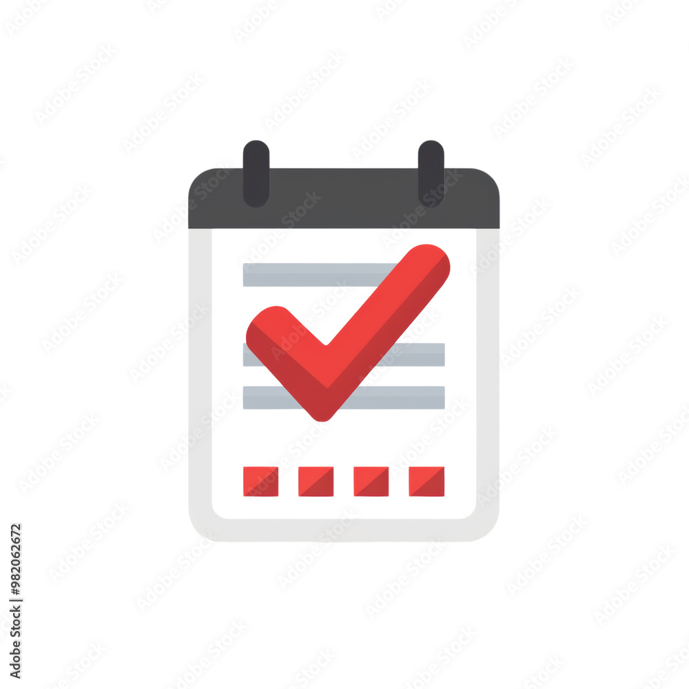 Clean calendar with checkmark icon – A calendar page with a checkmark ...