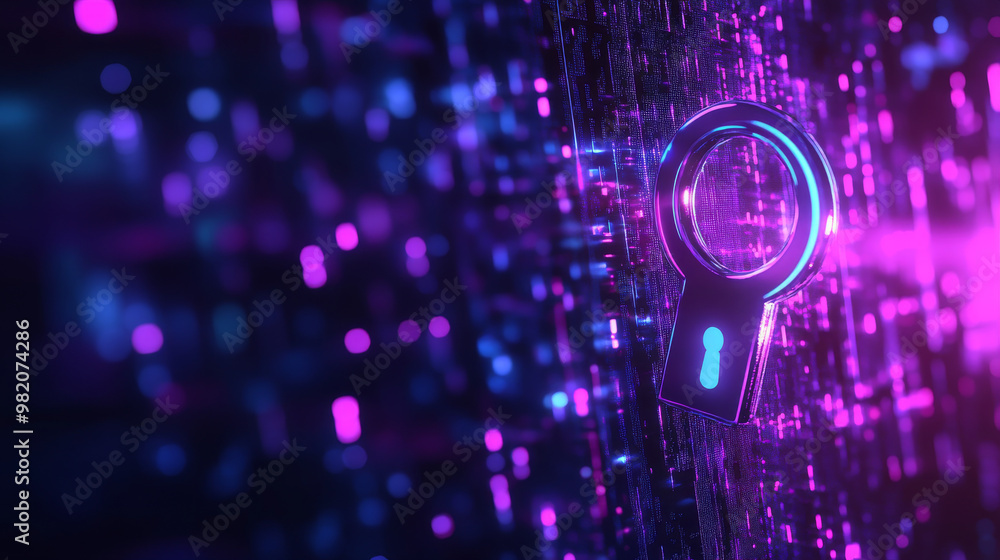 Cyber security theme represented by a cryptic spectrum in blue and ...