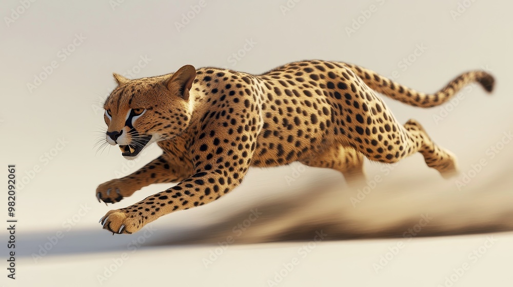 Speedy, spotted feline with a sleek, aerodynamic body and razor-sharp ...