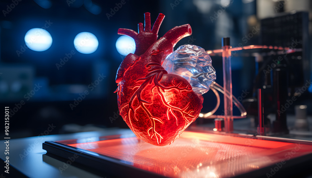 Heart implants made with 3D printing technology Stock Illustration ...