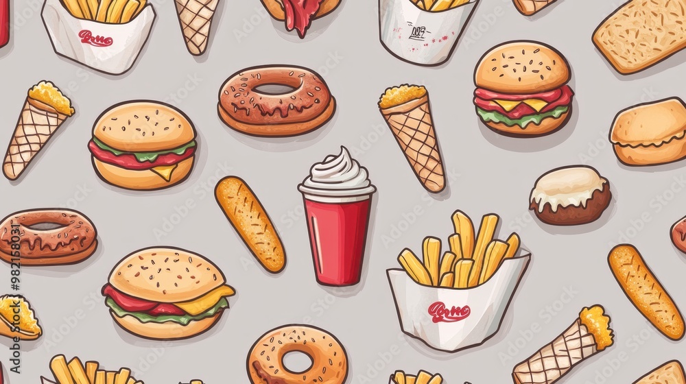 Pixel Art Fast Food Vector Set with Burger,pizza,Soda,Ice Cream,Hot Dog ...