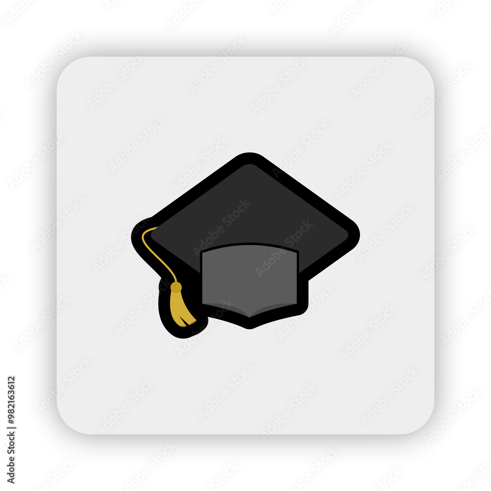 toga hat icon on button, toga hat Flat style icon Illustration, toga ...