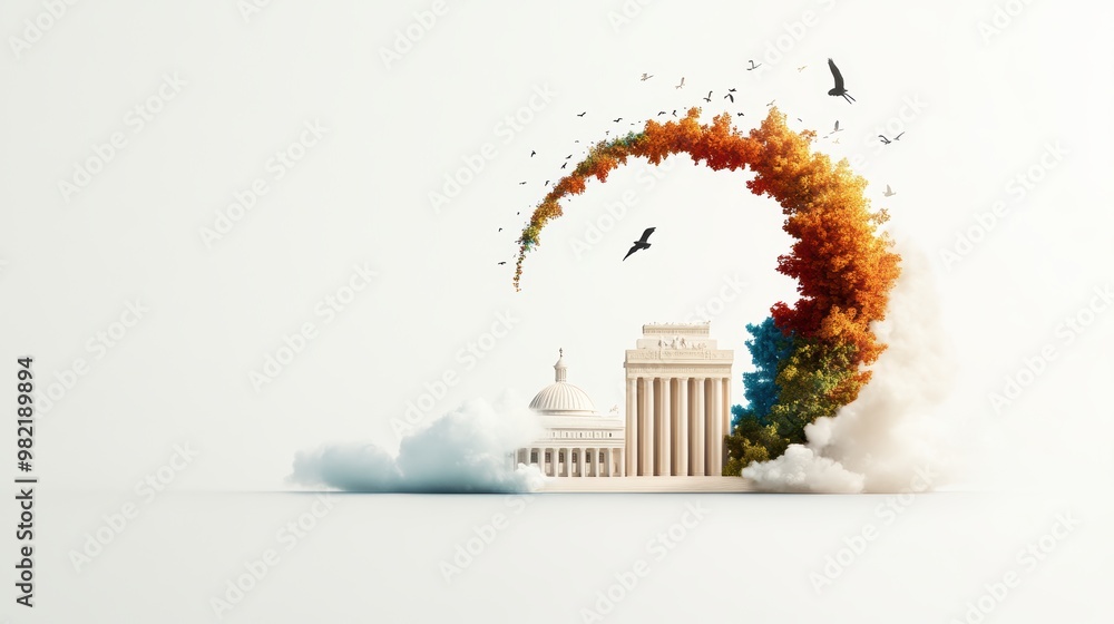 A circular timeline showcasing the key events in the history of a ...