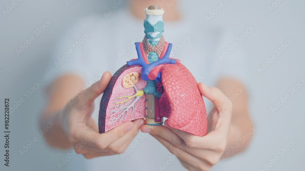 Doctor with Smoker and normal Lung anatomy for Disease. Lung Cancer ...