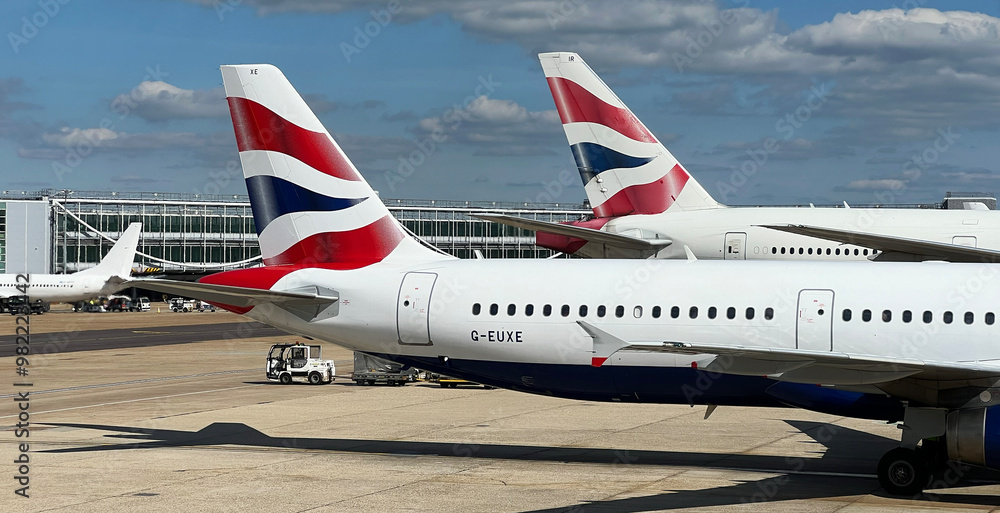 British Airways Airbus A321 and Boeing 777 Aircraft Tails with Logo ...