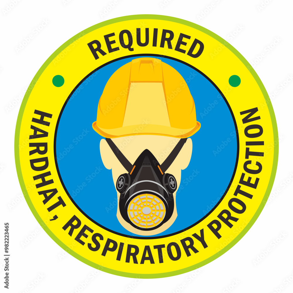 Rounded shape of sticker and label design of required for wearing ...