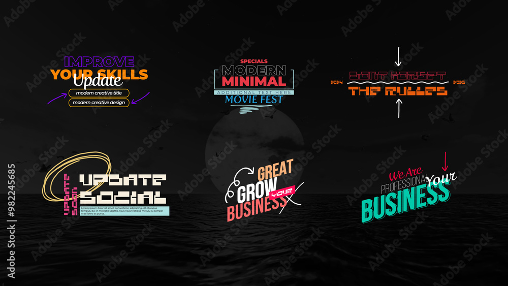 Vibrant Visions Titles Stock Template | Adobe Stock