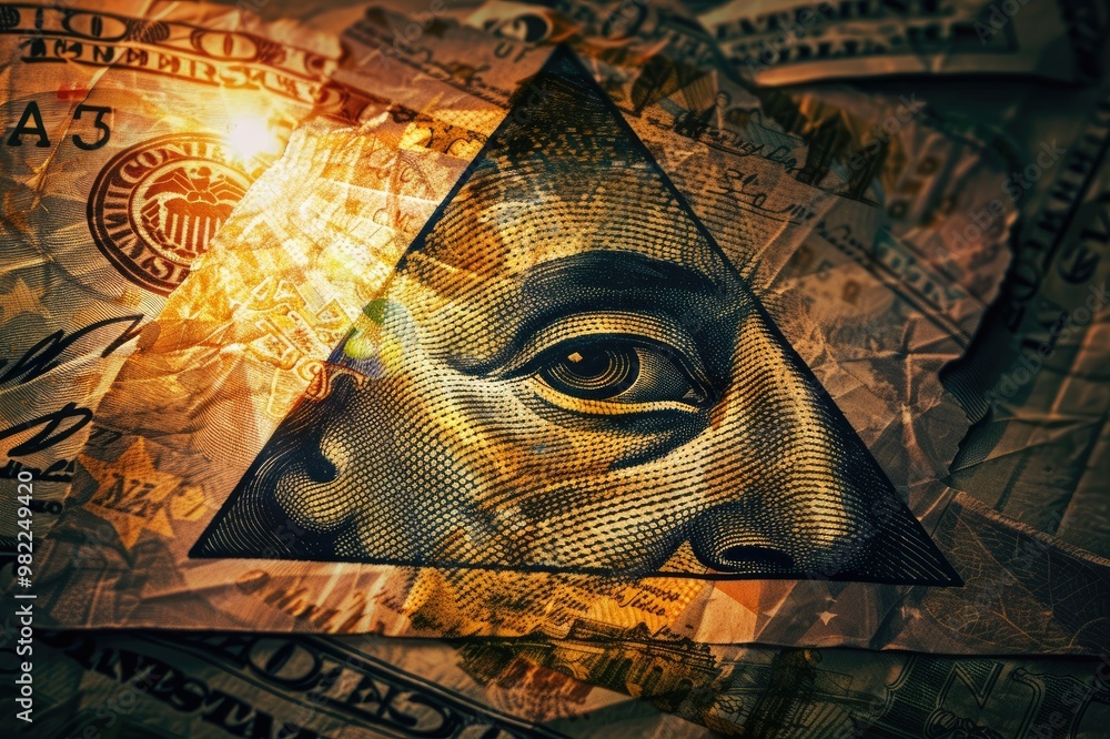 Eye of providence/all seeing eye/pyramid eye on the golden triangle, US ...