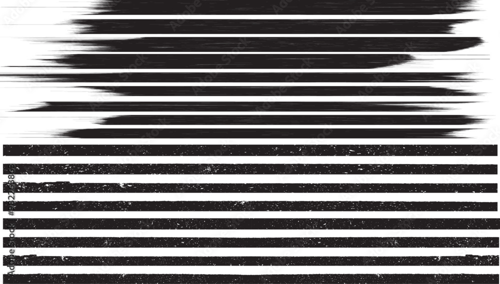 Stripes pack .Grunge Paint Roller set . Vector black stripes ...