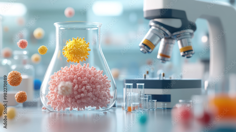 Bacterial and fungal cultures in research lab showcase vibrant ...