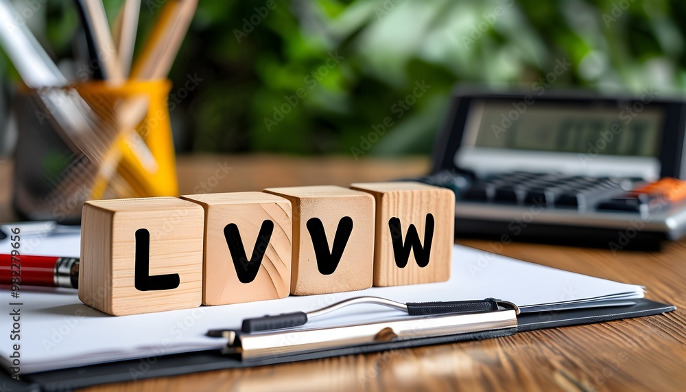 LTV Analysis Tools on Workspace with Wooden Block, Clipboard, and ...