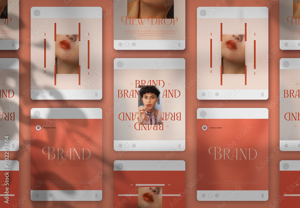 Social Media Phone Mockup Stock Template | Adobe Stock