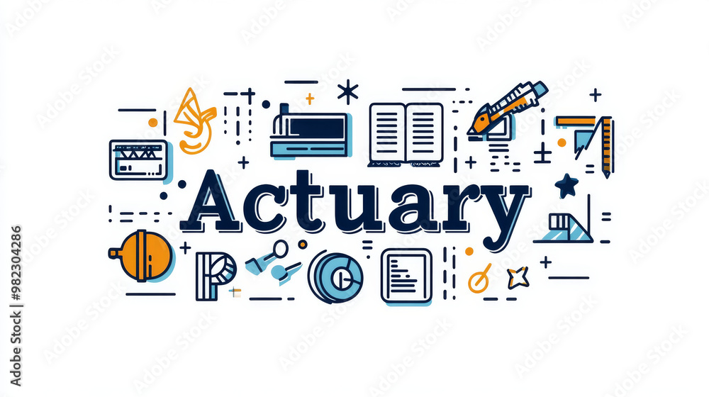 The word "Actuary" is depicted in bold letters against a white ...