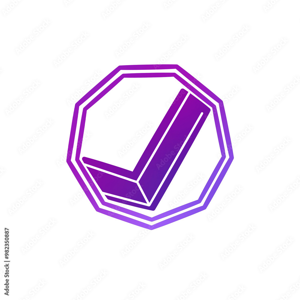 Simple checkmark vector illustration with bold lines, smooth angles ...