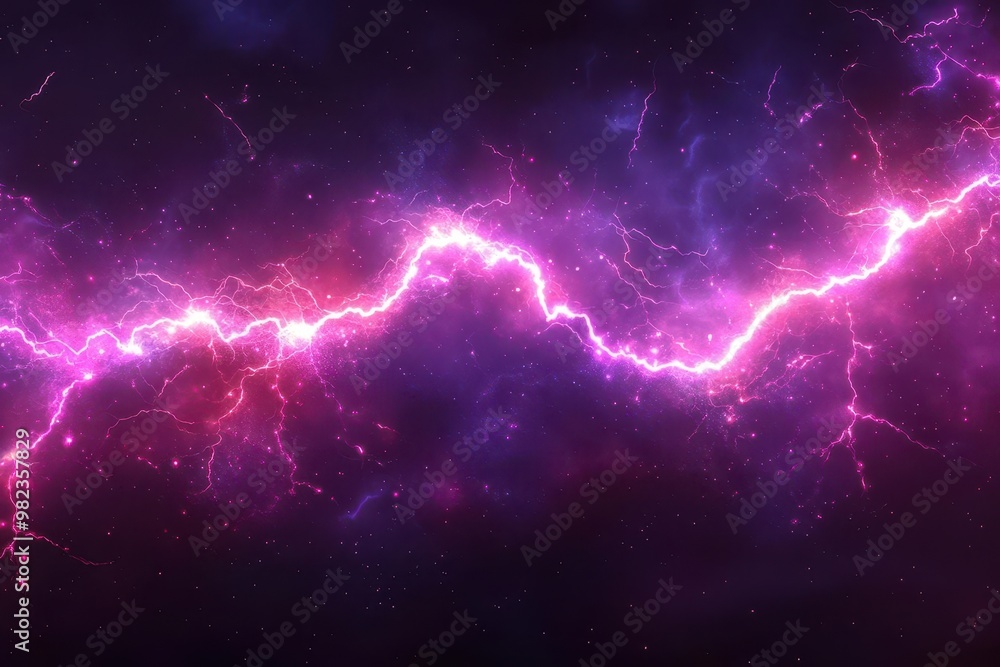 animated lightning strike sequence purple energy arcing across sky ...