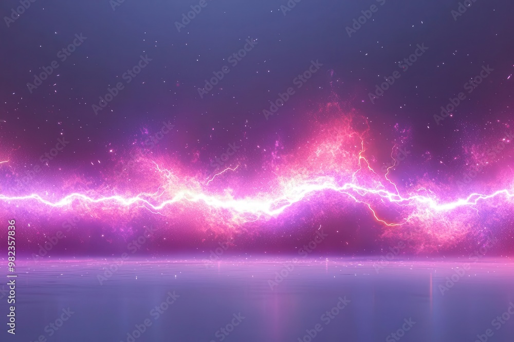 animated lightning strike sequence purple energy arcing across sky ...