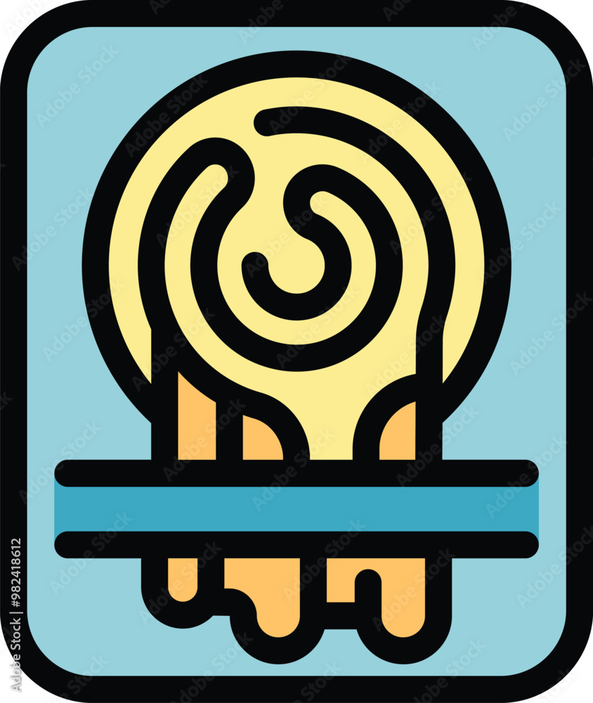 Vector icon of butter melting, slowly changing its physical form from ...