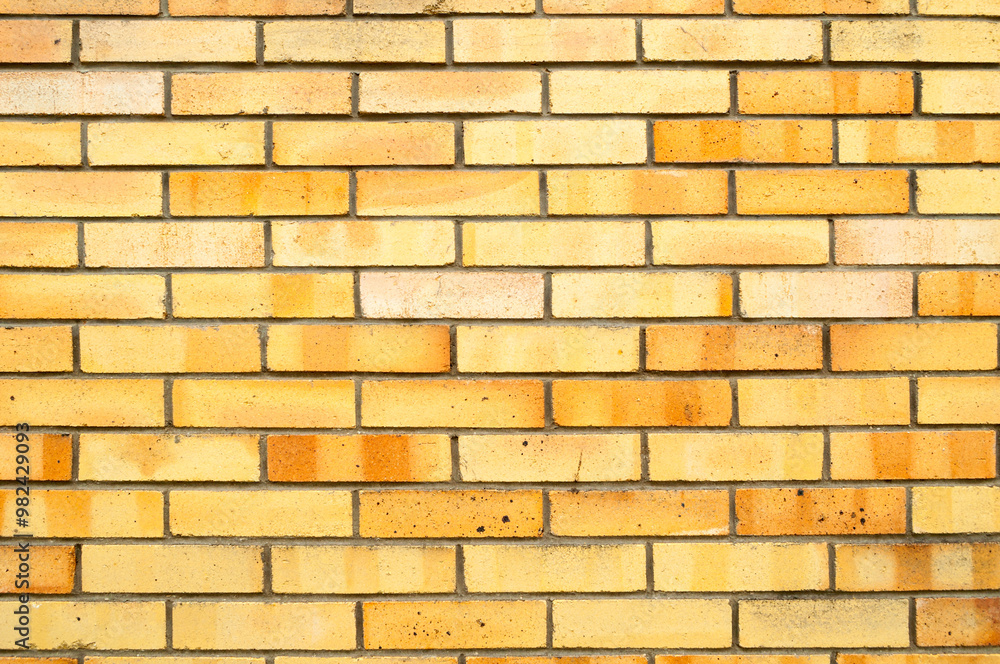 Brick wall background - new yellow bricks wall pattern. Texture brick ...