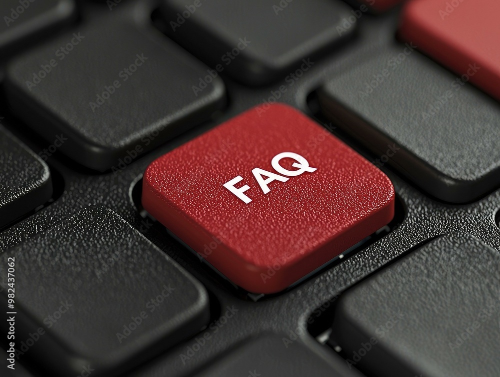 3D rendering a striking image of a keyboard featuring a standout red ...